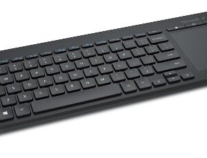 Microsoft Wireless All-In-One Media Keyboard,Black - Wireless Keyboard with Track Pad. USB Wireless Receiver. Spill Resistant Design. 2AAA Batteries Included.