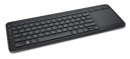 Microsoft Wireless All-In-One Media Keyboard,Black - Wireless Keyboard with Track Pad. USB Wireless Receiver. Spill Resistant Design. 2AAA Batteries Included.