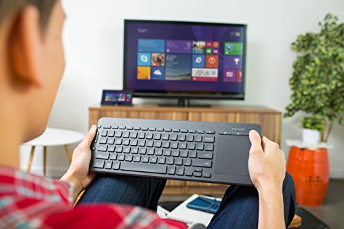 Microsoft Wireless All-In-One Media Keyboard,Black - Wireless Keyboard with Track Pad. USB Wireless Receiver. Spill Resistant Design. 2AAA Batteries Included.