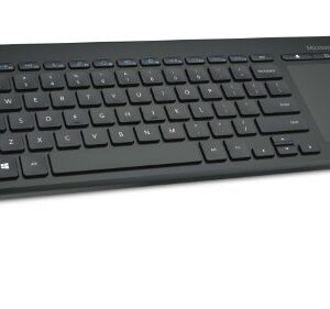 Microsoft Wireless All-In-One Media Keyboard,Black - Wireless Keyboard with Track Pad. USB Wireless Receiver. Spill Resistant Design. 2AAA Batteries Included.