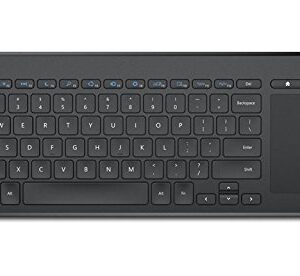 Microsoft Wireless All-In-One Media Keyboard,Black - Wireless Keyboard with Track Pad. USB Wireless Receiver. Spill Resistant Design. 2AAA Batteries Included.