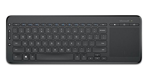 Microsoft Wireless All-In-One Media Keyboard,Black - Wireless Keyboard with Track Pad. USB Wireless Receiver. Spill Resistant Design. 2AAA Batteries Included.