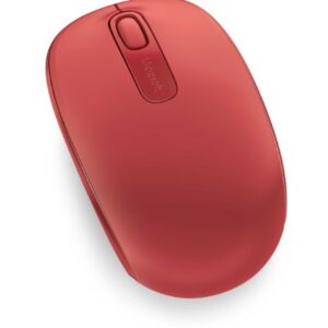 Microsoft Wireless Mobile Mouse 1850 - Flame Red. Comfortable Right/Left Hand Use, Wireless Mouse with Nano transceiver, for PC/Laptop/Desktop, works with Mac/Windows 8/10/11 Computers