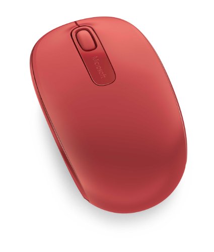 Microsoft Wireless Mobile Mouse 1850 - Flame Red. Comfortable Right/Left Hand Use, Wireless Mouse with Nano transceiver, for PC/Laptop/Desktop, works with Mac/Windows 8/10/11 Computers