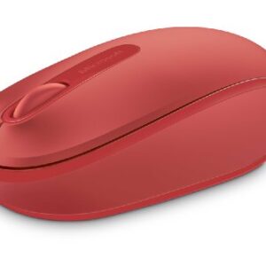 Microsoft Wireless Mobile Mouse 1850 - Flame Red. Comfortable Right/Left Hand Use, Wireless Mouse with Nano transceiver, for PC/Laptop/Desktop, works with Mac/Windows 8/10/11 Computers