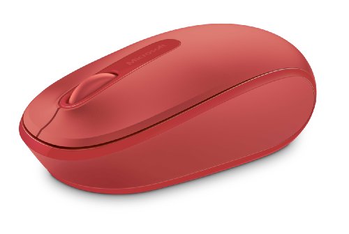 Microsoft Wireless Mobile Mouse 1850 - Flame Red. Comfortable Right/Left Hand Use, Wireless Mouse with Nano transceiver, for PC/Laptop/Desktop, works with Mac/Windows 8/10/11 Computers