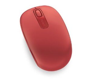 Microsoft Wireless Mobile Mouse 1850 - Flame Red. Comfortable Right/Left Hand Use, Wireless Mouse with Nano transceiver, for PC/Laptop/Desktop, works with Mac/Windows 8/10/11 Computers