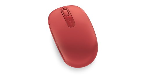 Microsoft Wireless Mobile Mouse 1850 - Flame Red. Comfortable Right/Left Hand Use, Wireless Mouse with Nano transceiver, for PC/Laptop/Desktop, works with Mac/Windows 8/10/11 Computers