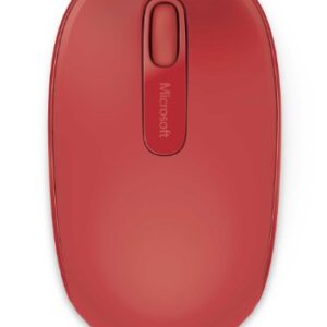 Microsoft Wireless Mobile Mouse 1850 - Flame Red. Comfortable Right/Left Hand Use, Wireless Mouse with Nano transceiver, for PC/Laptop/Desktop, works with Mac/Windows 8/10/11 Computers