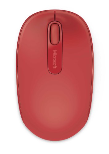 Microsoft Wireless Mobile Mouse 1850 - Flame Red. Comfortable Right/Left Hand Use, Wireless Mouse with Nano transceiver, for PC/Laptop/Desktop, works with Mac/Windows 8/10/11 Computers