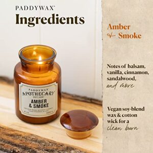 Paddywax Apothecary Artisan Hand-Poured Scented Candle, 8-Ounce, Amber & Smoke