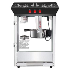 6127 Great Northern Popcorn Black GNP-800 All-Star Popcorn Popper Machine & Cart, 8oz