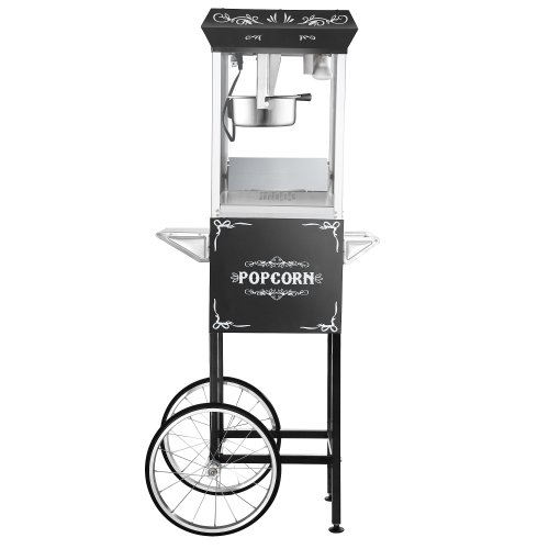 6127 Great Northern Popcorn Black GNP-800 All-Star Popcorn Popper Machine & Cart, 8oz