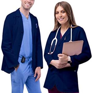 Adar Universal Unisex Lab Coats - Classic 31" Consultation Lab Coat - 805 - Navy - 3X