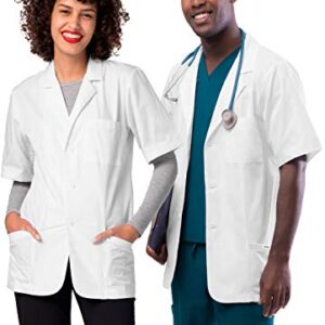 Adar Universal Unisex Lab Coats - Short Sleeve 31" Consultation Lab Coat - 2816 - White - 3X