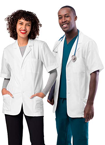 Adar Universal Unisex Lab Coats - Short Sleeve 31" Consultation Lab Coat - 2816 - White - 3X