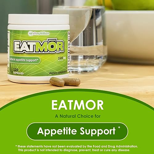 VH Nutrition Eatmor | Appetite Stimulant* Weight Gain Pills* for Men and Women | Formulated with Gentian, Ginger, Alfalfa | 120 Capsules