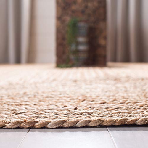 SAFAVIEH Cape Cod Collection Area Rug - 4' x 6' Oval, Natural, Handmade Flat Weave Jute, Ideal for High Traffic Areas in Living Room, Bedroom (CAP252A)