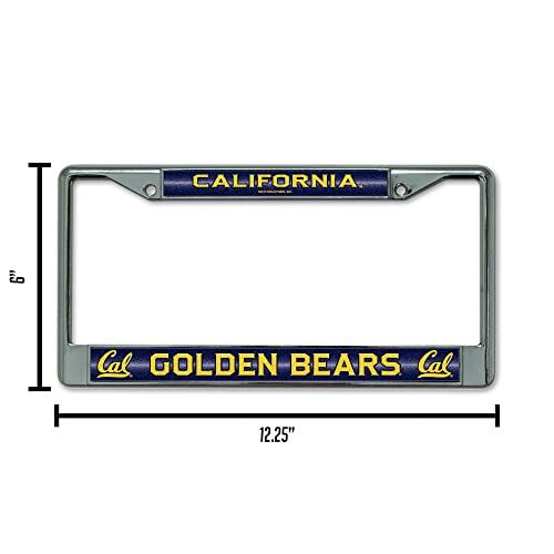 Rico Industries NCAA Cal Berkeley Golden Bears Classic Bling License Plate Chrome Frame 12" x 6"