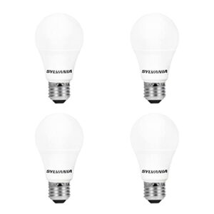 SYLVANIA LED Light Bulb, 60W Equivalent A19, Efficient 8.5W, Medium Base, Frosted Finish, 800 Lumens, Bright White - 4 Pack (79704)