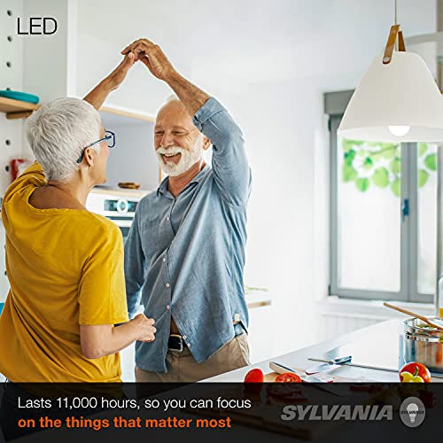 SYLVANIA LED Light Bulb, 60W Equivalent A19, Efficient 8.5W, Medium Base, Frosted Finish, 800 Lumens, Bright White - 4 Pack (79704)