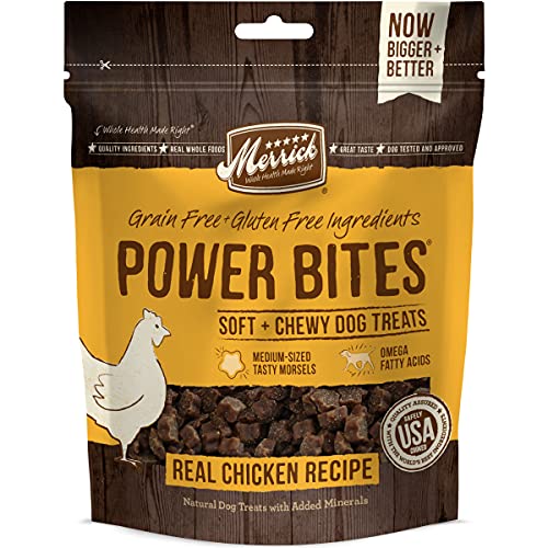 Merrick Power Bites Natural Grain Free Gluten Free Soft & Chewy Chews Dog Treats