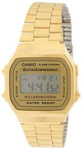 casio a168wg-9 men's vintage gold metal band illuminator chronograph alarm watch