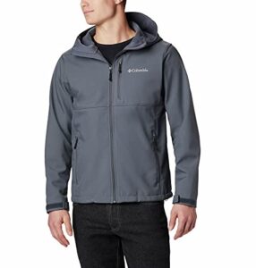 columbia men's ascender hooded softshell jacket, graphite, medium