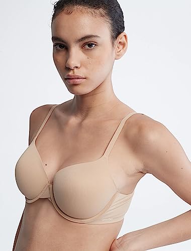 Calvin Klein Women's Perfectly Fit Lightly Lined T-Shirt Bra with Memory Touch, Bare, 36B