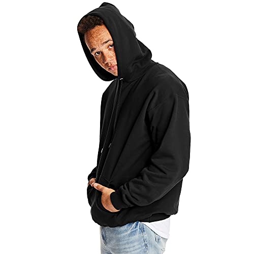 Hanes Men's Ultimate Cotton Heavyweight Pullover Hoodie Sweatshirt, Black, Large