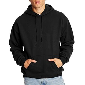 Hanes Men's Ultimate Cotton Heavyweight Pullover Hoodie Sweatshirt, Black, Large