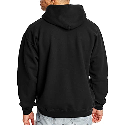 Hanes Men's Ultimate Cotton Heavyweight Pullover Hoodie Sweatshirt, Black, Large