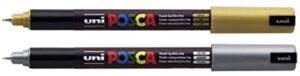 uni-ball uniball posca pc-1mr ultra fine marker pens gold & silver pack of 2