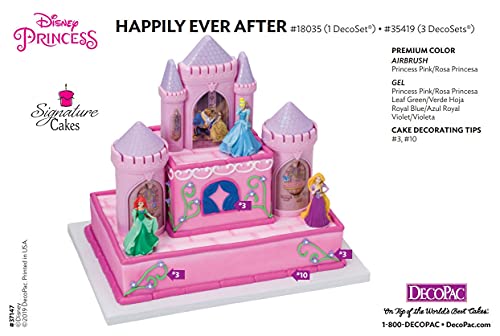 DECOPAC Disney Princess Happily Ever After Signature DecoSet Cake Topper, 4.8" L x 2.5" W x 6" H, Pink