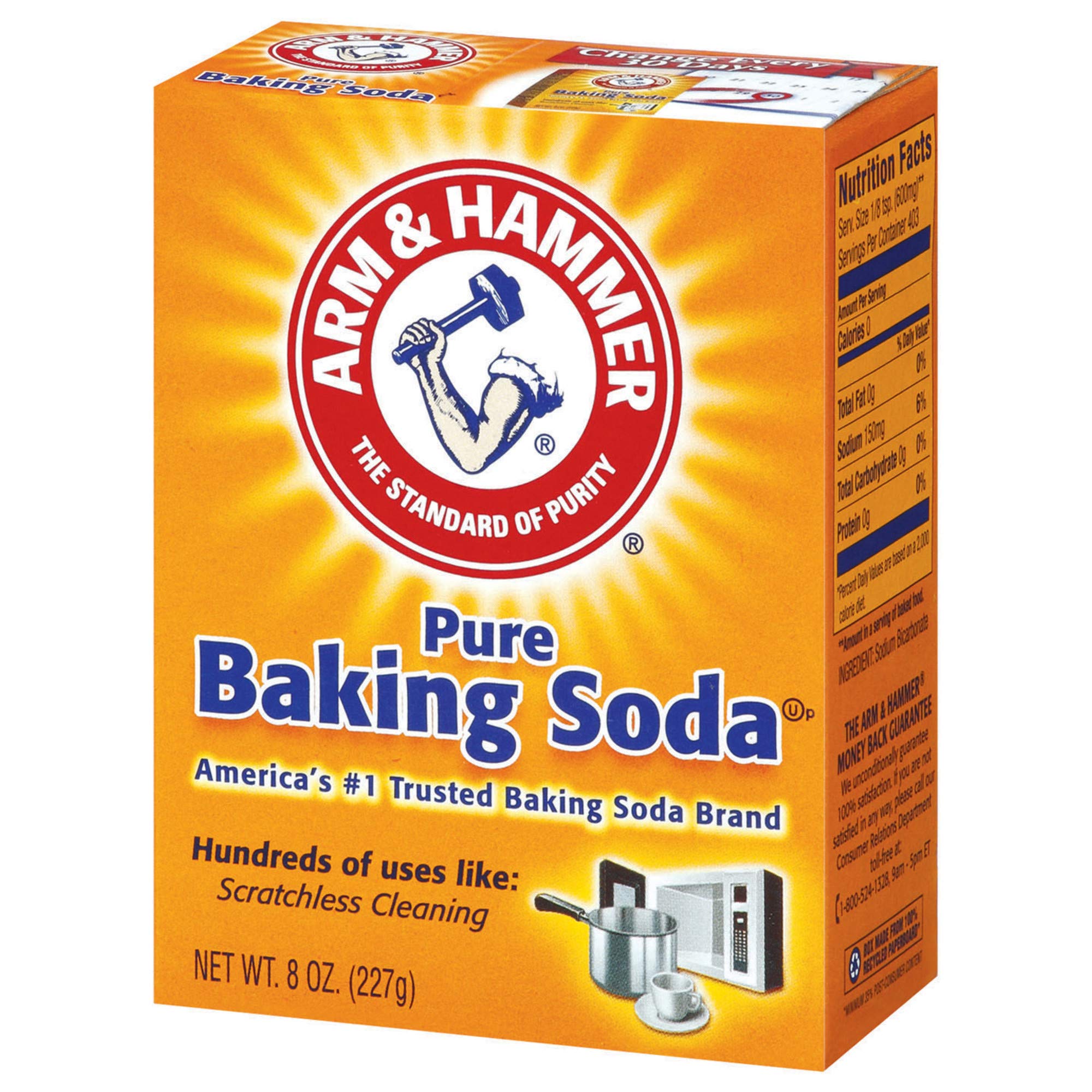 Arm & Hammer Pure Baking Soda, 8oz, Pack of 2