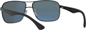 ray-ban men's rb3516 metal square sunglasses