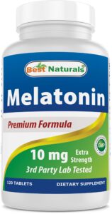 best naturals melatonin 10mg (non-gmo) tablets - helps promote relaxation & sleep - 120 count