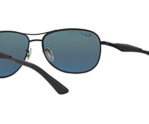 Ray-Ban Men's RB3519 Aviator Sunglasses, Matte Black/Green Polarized, 59 mm