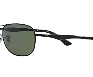 Ray-Ban Men's RB3519 Aviator Sunglasses, Matte Black/Green Polarized, 59 mm