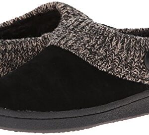 Clarks Women's Knit Scuff Slipper, Black, 8 M US