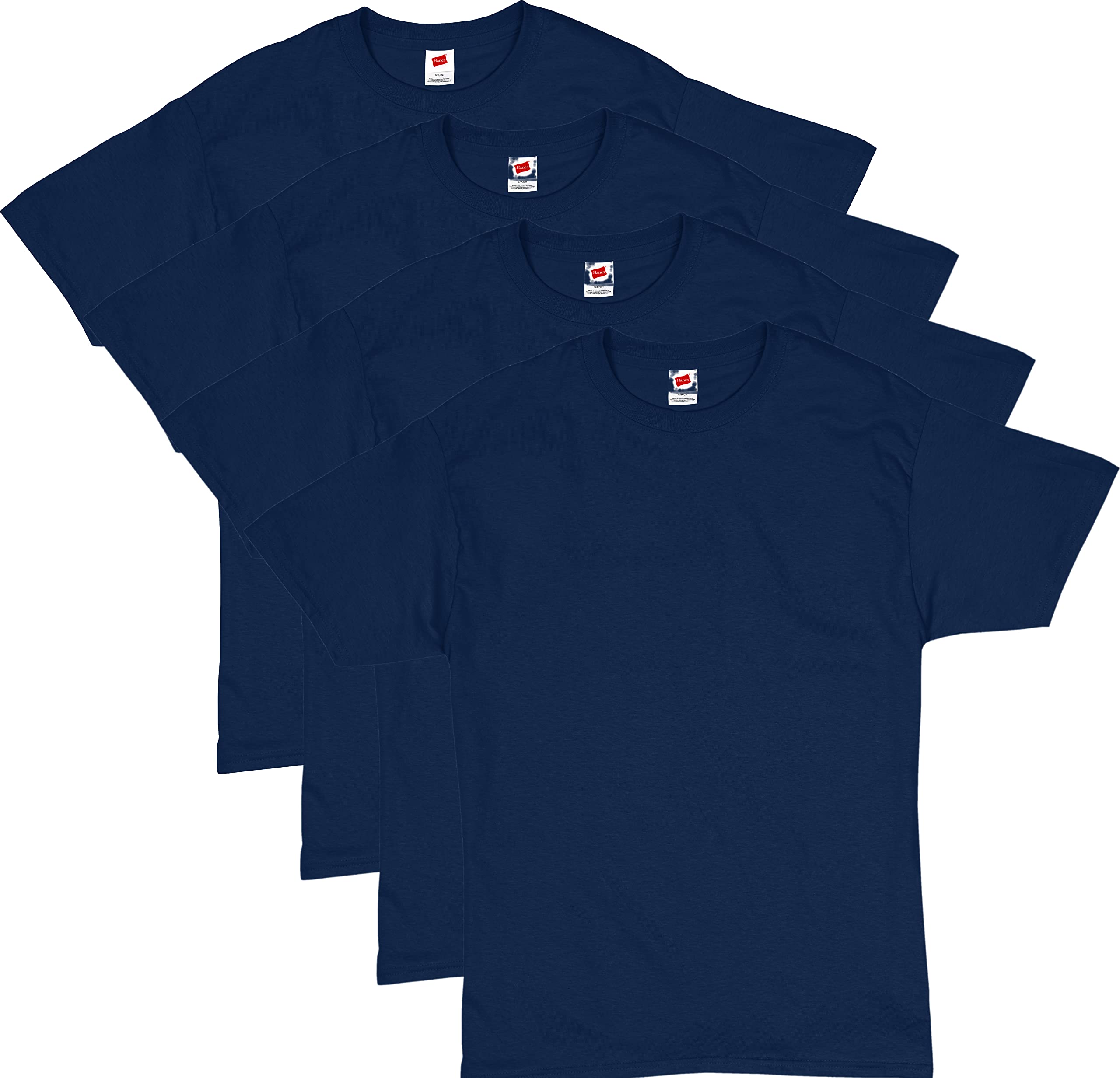 Hanes mens Essentials Short Sleeve T-shirt Value Pack (4-pack) athletic t shirts, Navy, Medium US