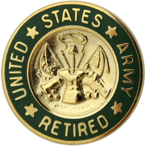 Army Lapel Pin: US. Army Retired 1968-2007