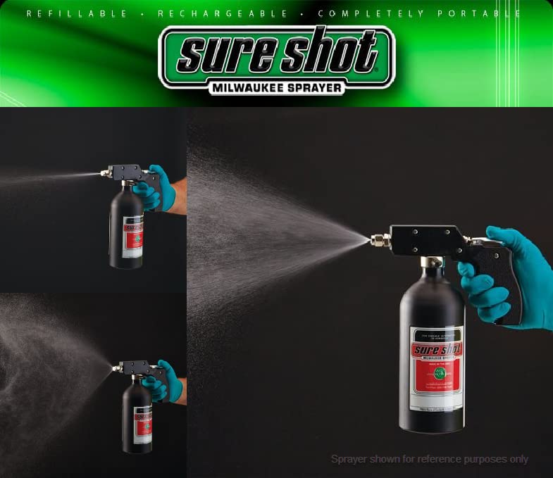 Sure Shot 8000PL16 Oz. Model B Sprayer - Compact Aluminum with Red Exterior, Viton® Seals, and Electroless Nickel Plating for Enhanced Chemical Resistance