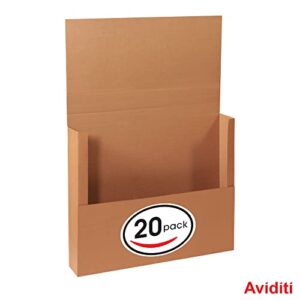 Aviditi Brown Kraft Jumbo Mailing Boxes, 28" x 22" x 6", Pack of 20, Jumbo Easy-Fold, Crush-Proof, for Shipping, Mailing and Storing