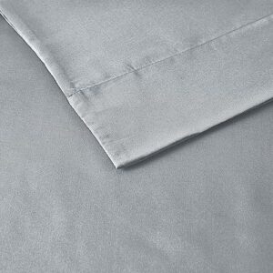 Intelligent Design Microfiber Bed Sheet Set Wrinkle Resistant, Soft Sheets with 12" Pocket, Modern, All Season, Cozy Bedding-Set, Matching Pillow Case, King, Grey, 4 Piece