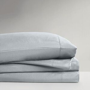 Intelligent Design Microfiber Bed Sheet Set Wrinkle Resistant, Soft Sheets with 12" Pocket, Modern, All Season, Cozy Bedding-Set, Matching Pillow Case, King, Grey, 4 Piece