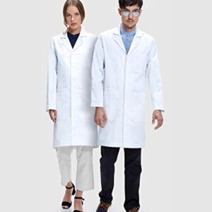 Dr. James Professional Lab Coat, Unisex, Classic Fit, Smartphone and Tablet Pockets, White, 40 Inch Length (6XL)