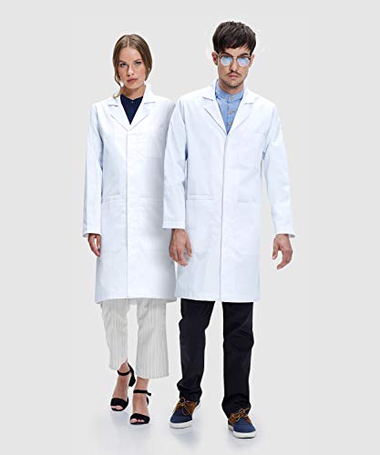 Dr. James Professional Lab Coat, Unisex, Classic Fit, Smartphone and Tablet Pockets, White, 40 Inch Length (6XL)