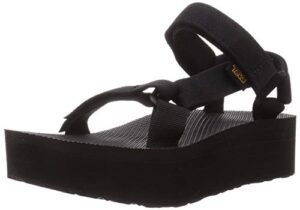 teva women's flatform universal platform sandal, black, 10 m us