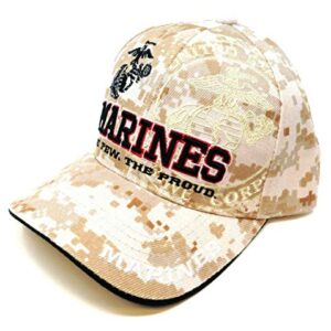 Text USMC United States Marine Corps Digital Camo Camouflage Hat Cap